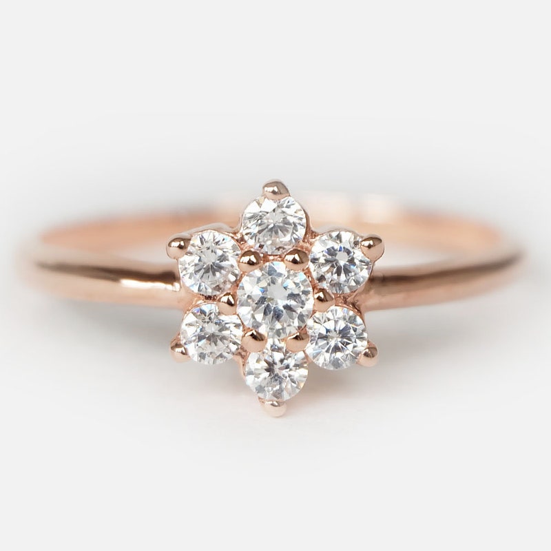 Flower Engagement Ring - Etsy