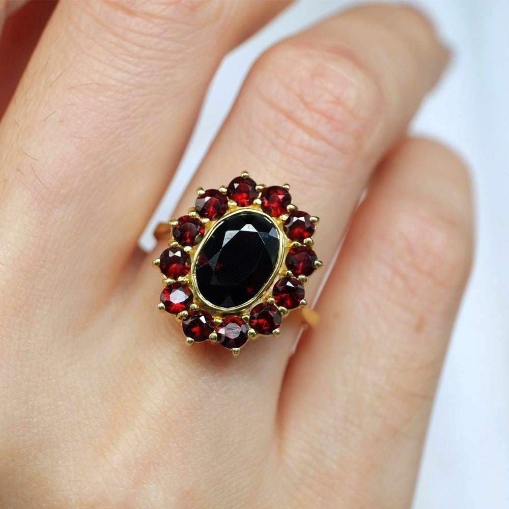 Garnet Rings for Women Garnet Birthstone Rings Red Garnet - Etsy