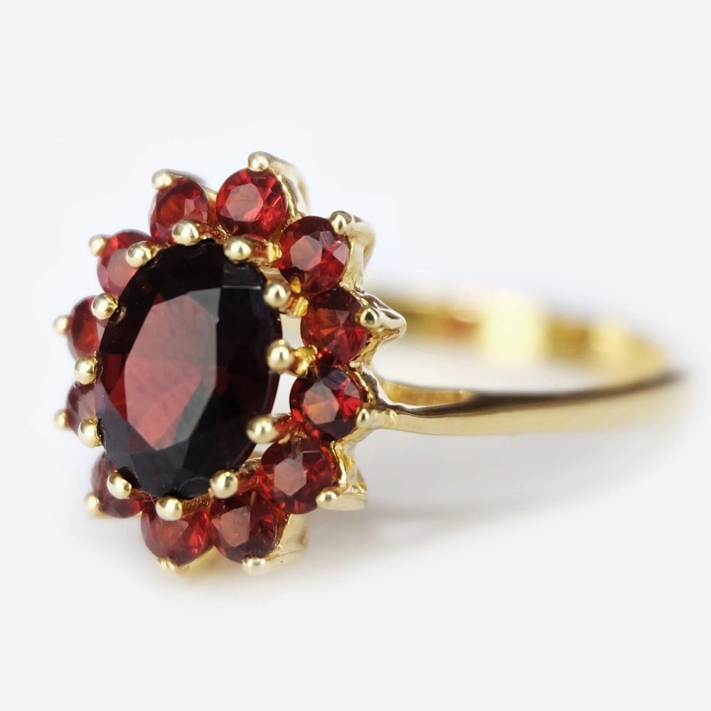 Garnet Rings for Women Garnet Birthstone Rings Red Garnet | Etsy