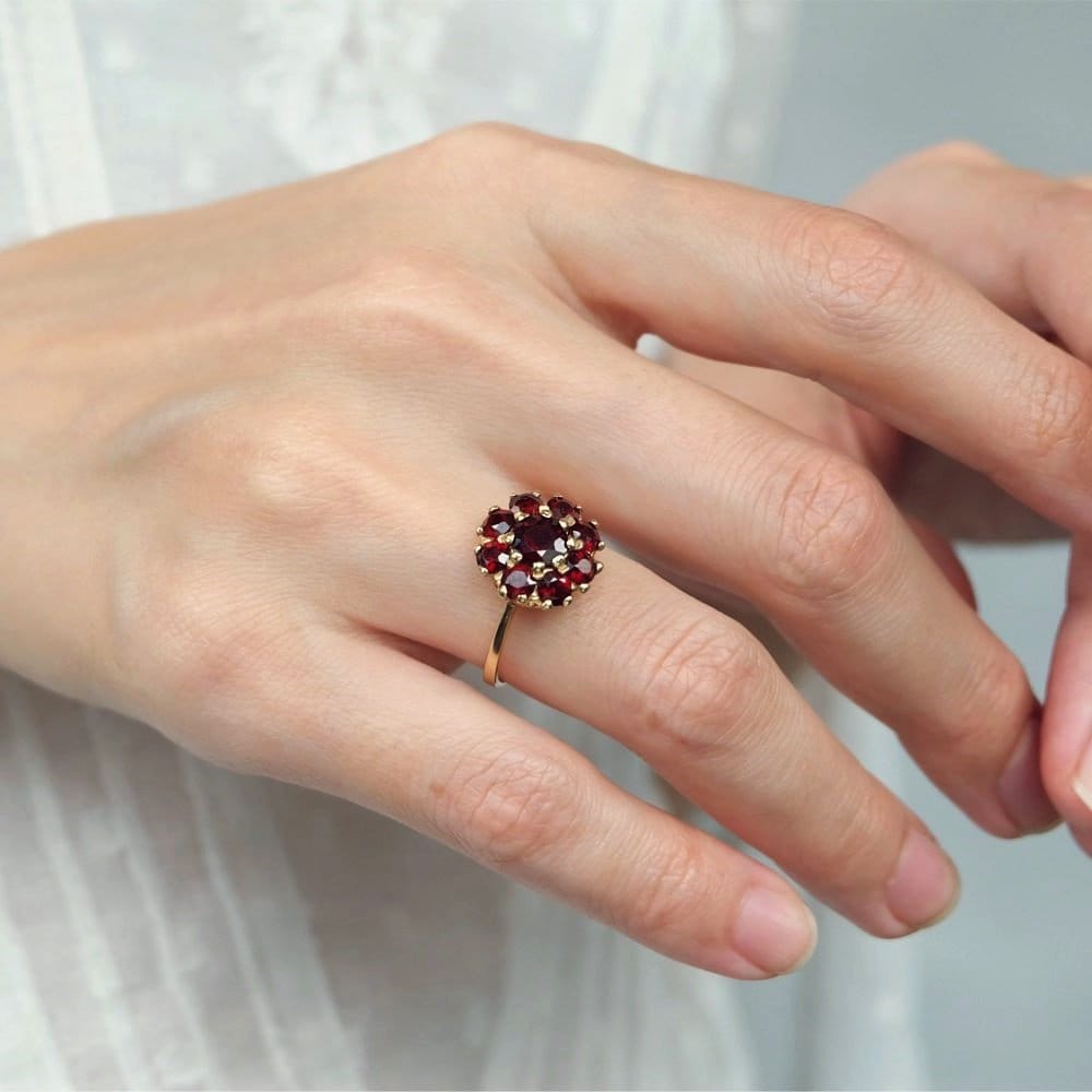 Garnet Rings for Women 14k Garnet Ring Garnet Birthstone | Etsy