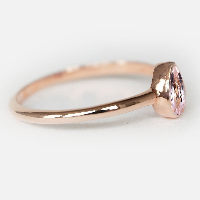 Pear Morganite Ring Morganite Engagement Ring Morganite Rose - Etsy
