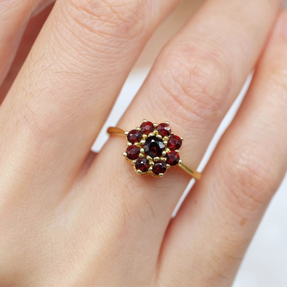 Garnet rings for women 14k garnet ring garnet birthstone | Etsy
