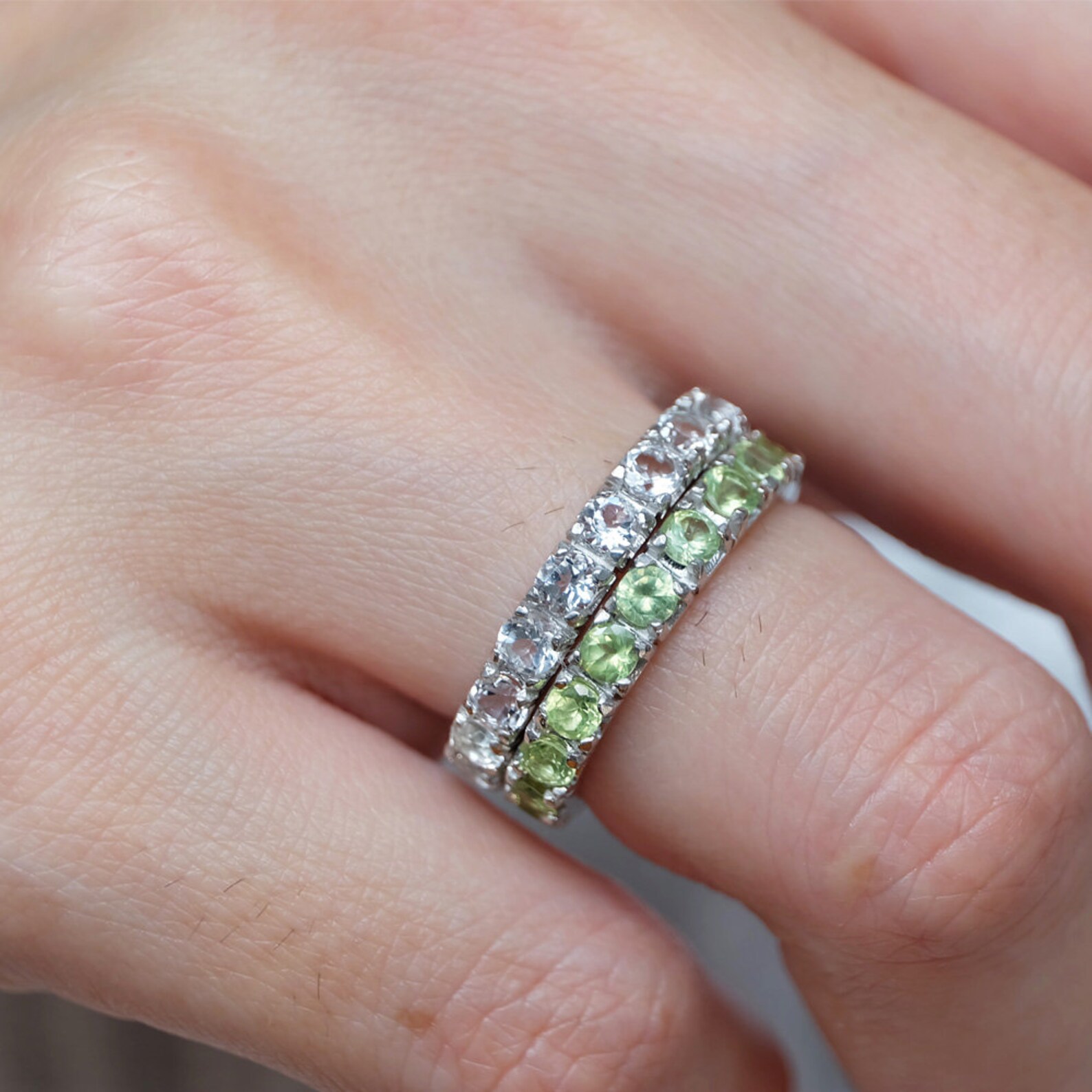 Topaz Band Ring Topaz Ring Topaz Eternity Ring Stackable - Etsy