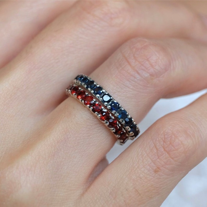 14k Garnet Eternity Ring Arnet Ring Eternity Ring Garnet - Etsy