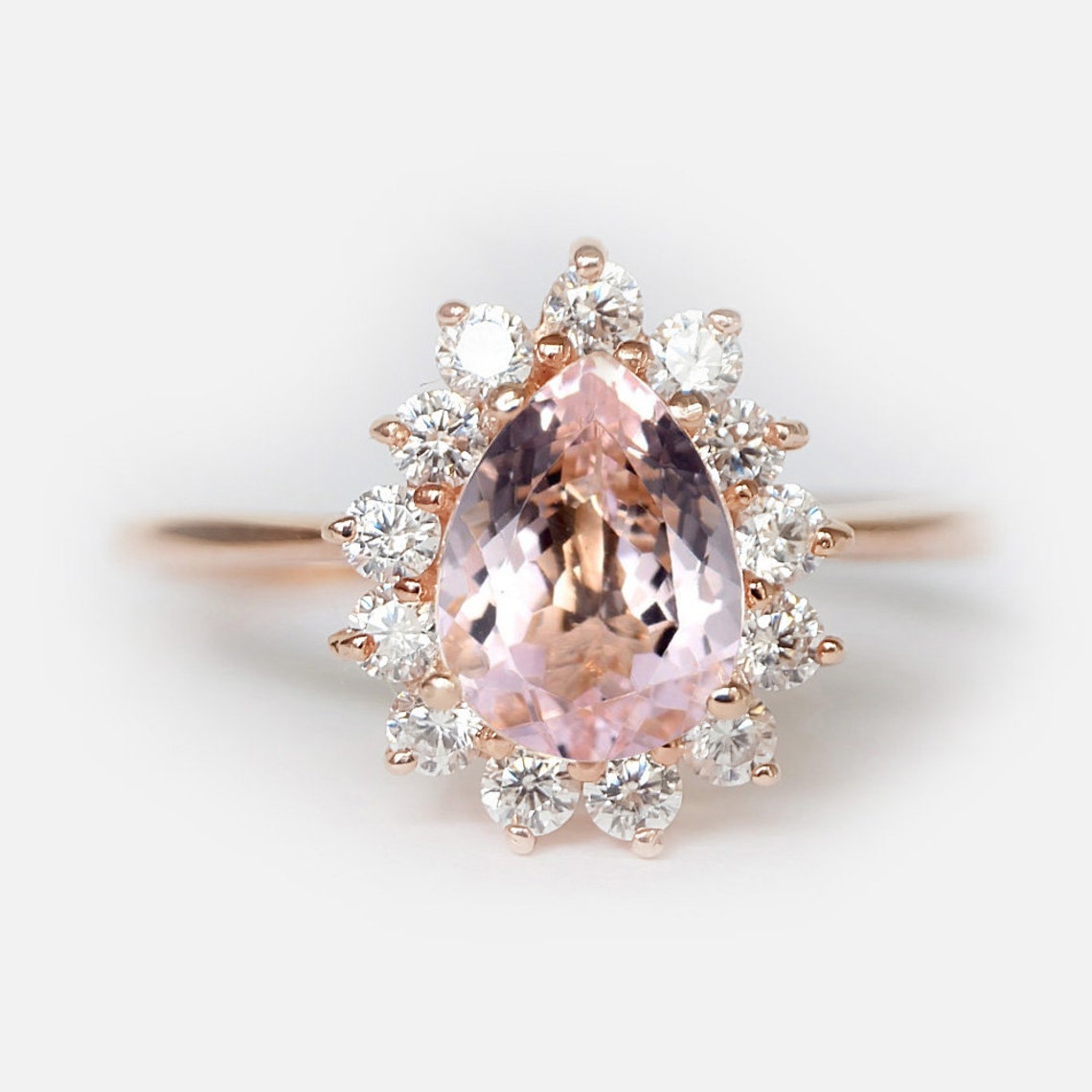 Morganite Ring Morganite Engagement Ring 14k Morganite Ring - Etsy