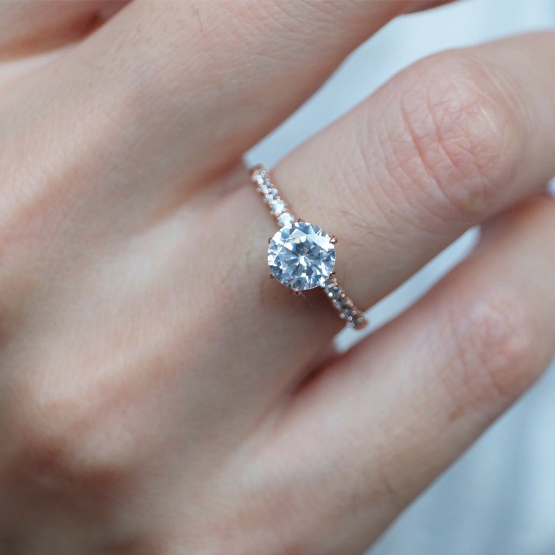 White topaz engagement ring white topaz rings for women | Etsy