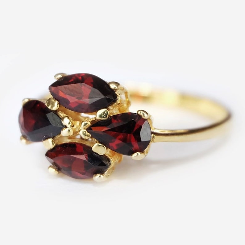 Marquise Garnet Ring Garnet Rings for Women 14k Garnet Ring - Etsy