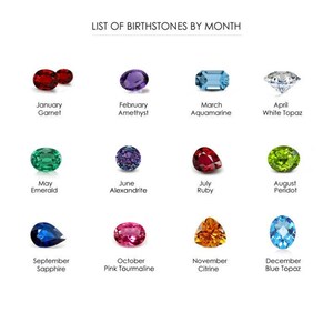 14k Solid Gold Birthstone Ring, Personalized Birthstone Ring, Dainty ...