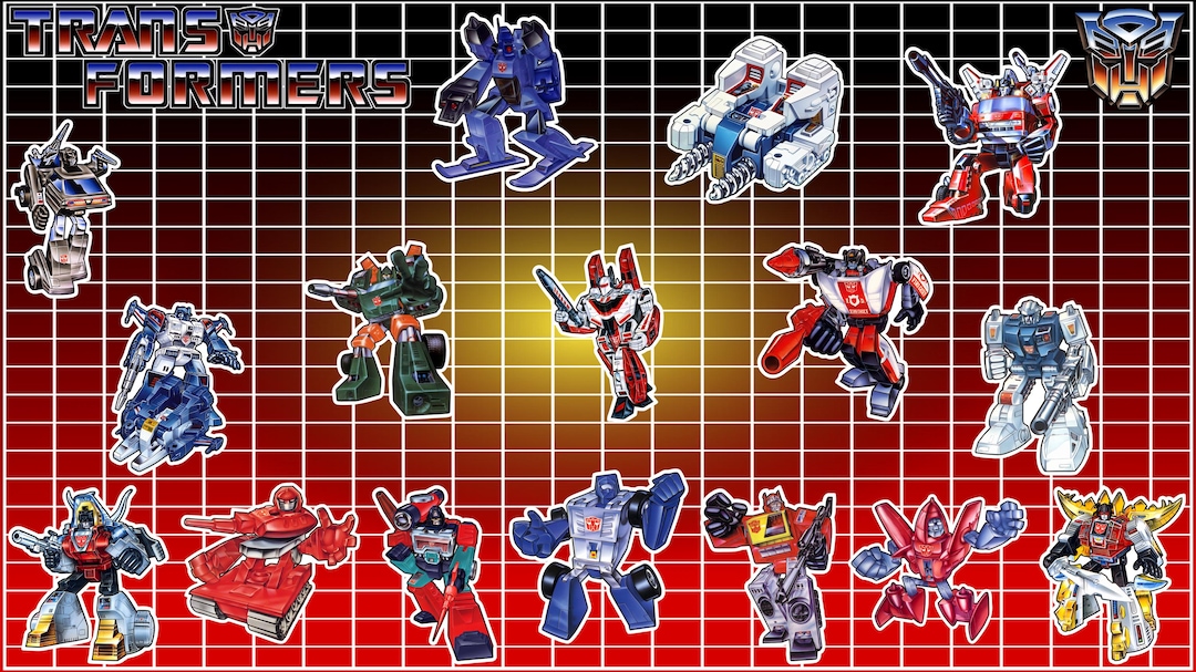 Transformers G1 Autobots 1985 Box Art Vinyl Decal Sticker Packs Series ...