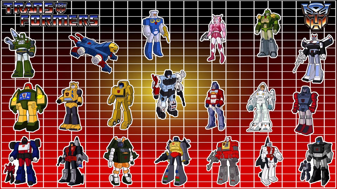 Transformers G1 Autobots Cartoon Animation Vinyl Decal Sticker Packs ...
