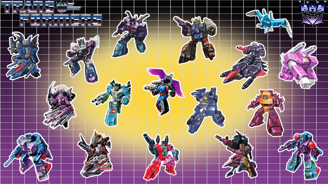 Transformers G1 Decepticons 1988 Box Art Vinyl Decal Sticker Packs ...