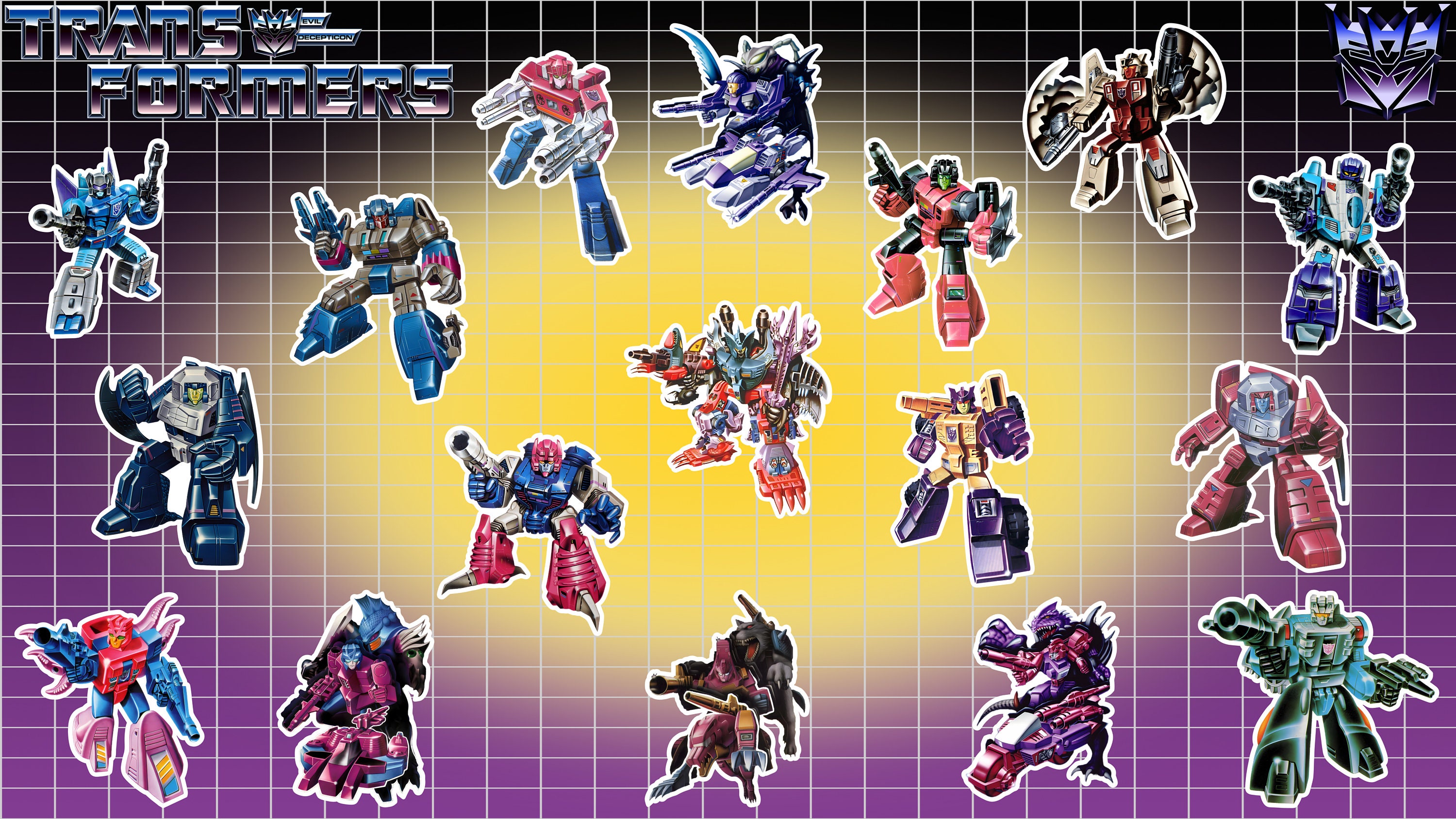 Transformers G1 Decepticons 1988 Box Art Vinyl Decal Sticker Packs ...