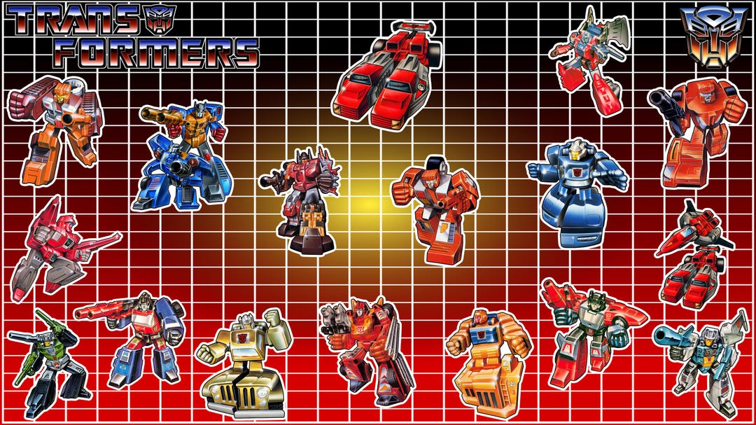 Transformers G1 Autobots 1987 Box Art Vinyl Decal Sticker Packs Series ...