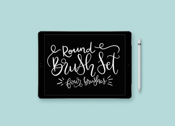 Round Brush Procreate Brush Set 4 Brushes: Glitter Brush - Etsy