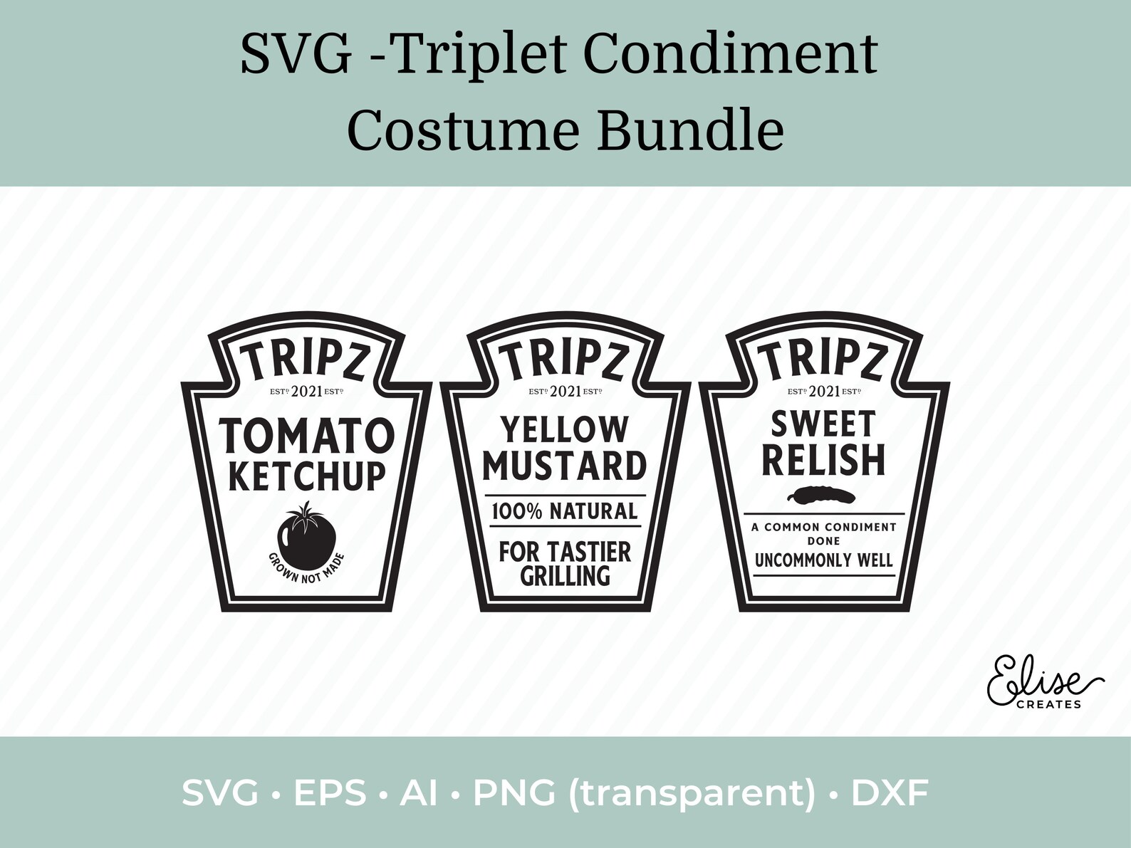 Triplet Costume SVG | Relish, Ketchup, Mustard (digital Download) - Etsy