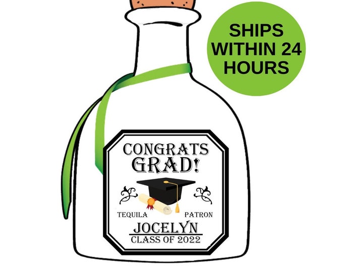 Mini Tequila Custom Label 50ML, Graduation Label, Mini Patron Labels ...