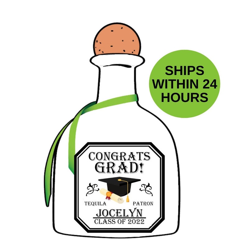 Custom Patron Label, Liquor Label, Graduation Bottle Labels, Grad Gift ...