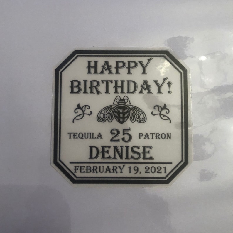 Custom Patron Label Liquor Label Birthday Bottle Labels - Etsy