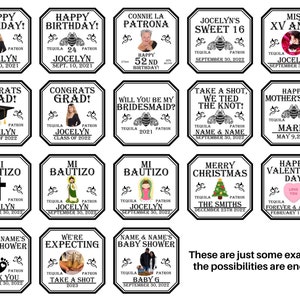 Custom Patron Label, Liquor Label, Graduation Bottle Labels, Grad Gift ...