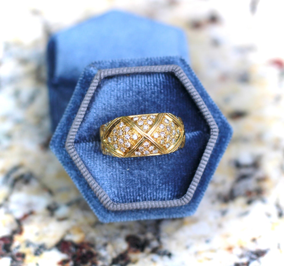 Gold Quilted Diamond Ring - Etsy