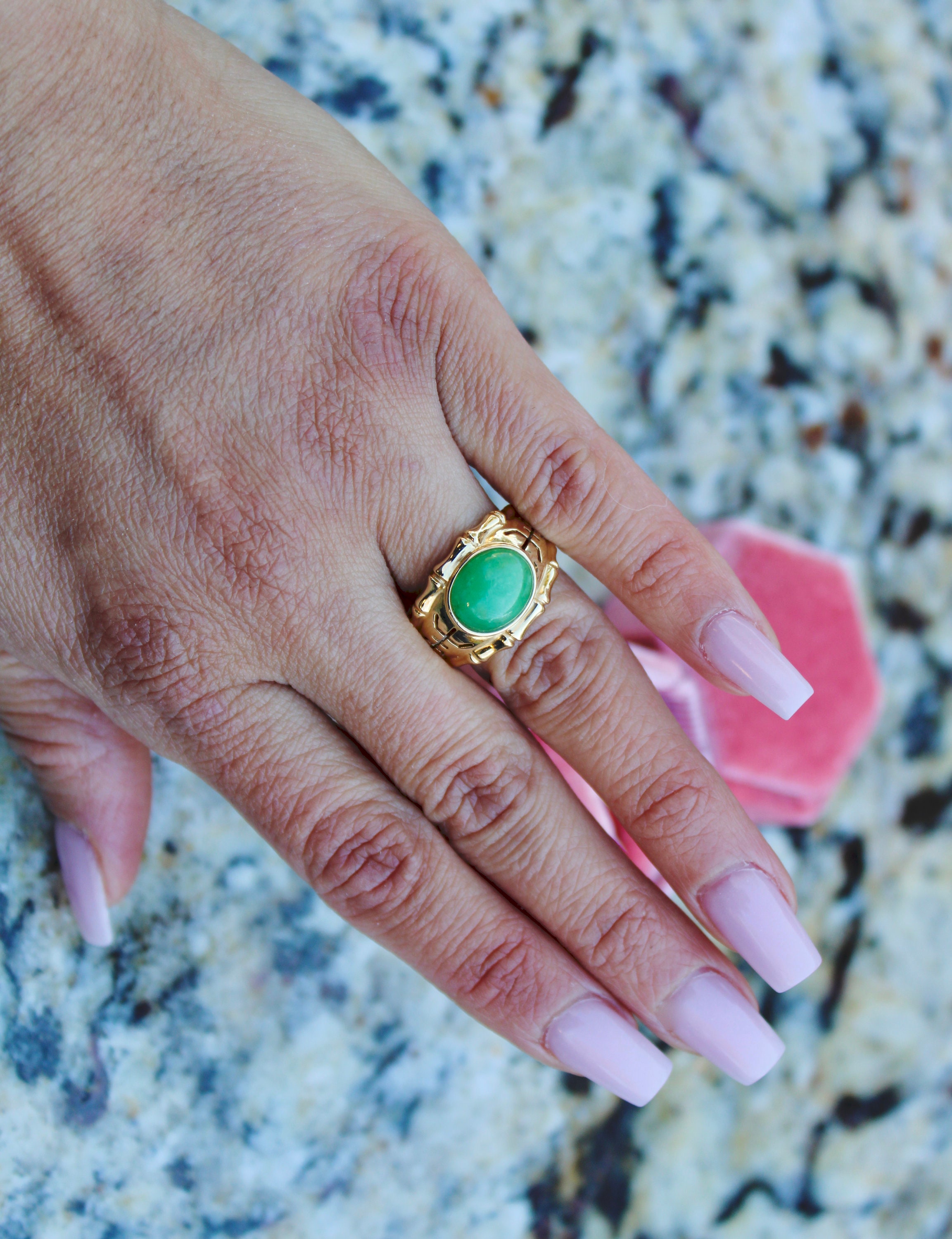 Gold Jade Ring - Etsy