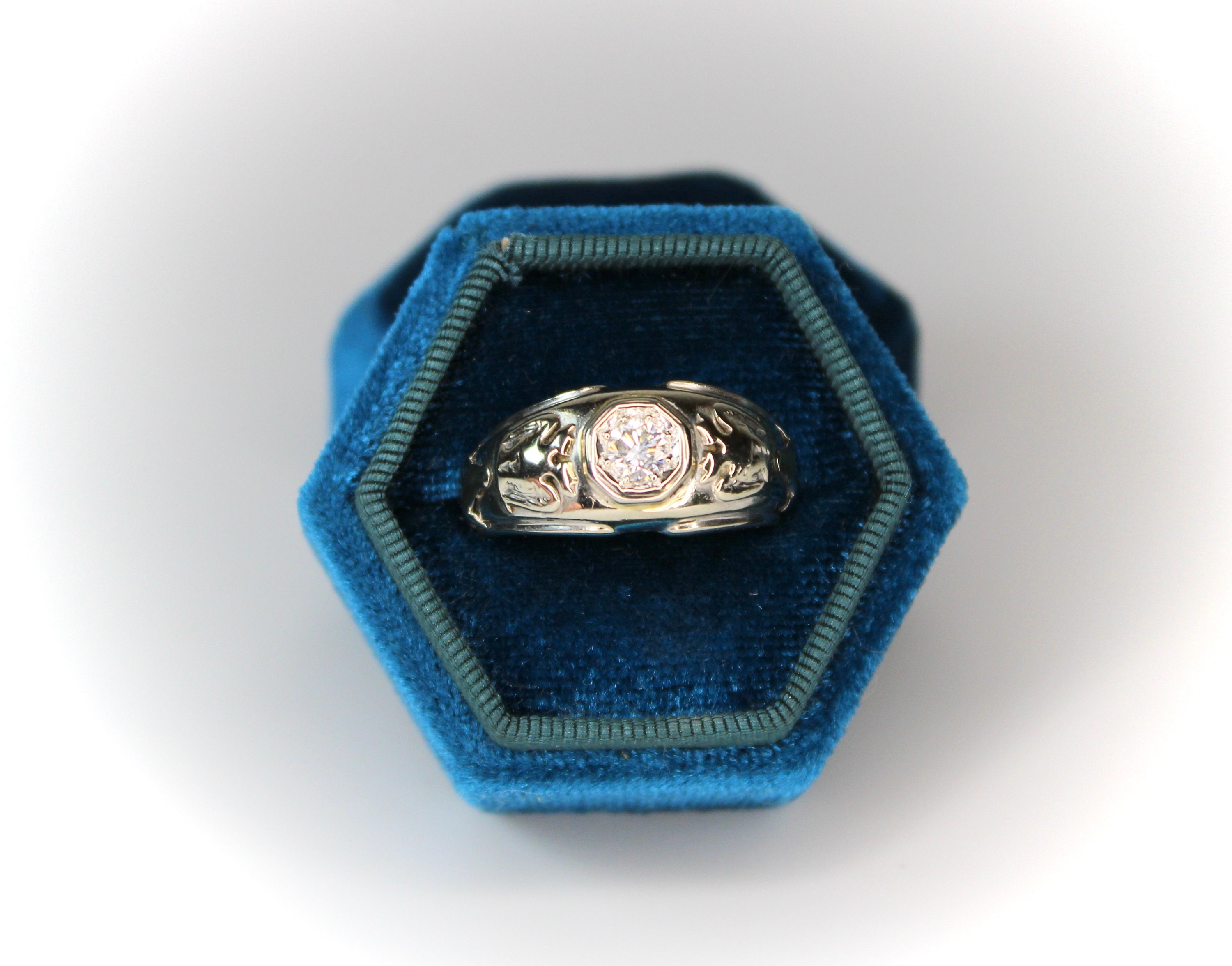 White Gold Masonic Diamond Ring - Etsy
