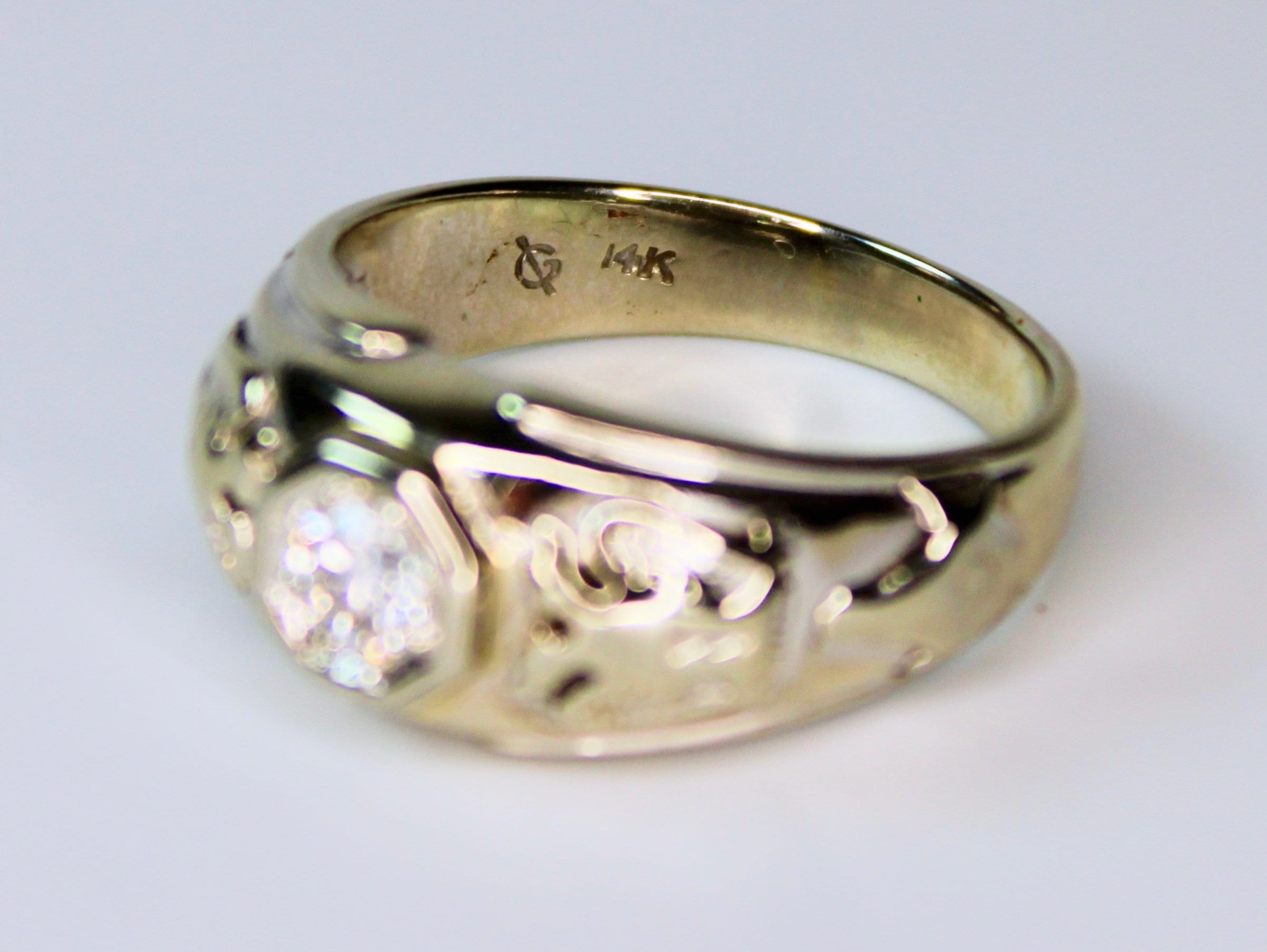 White Gold Masonic Diamond Ring - Etsy