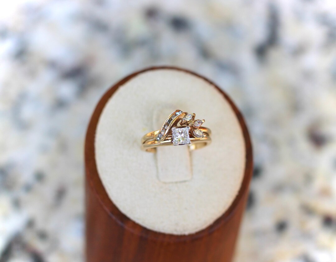 Princess Cut Bridal Set - Etsy