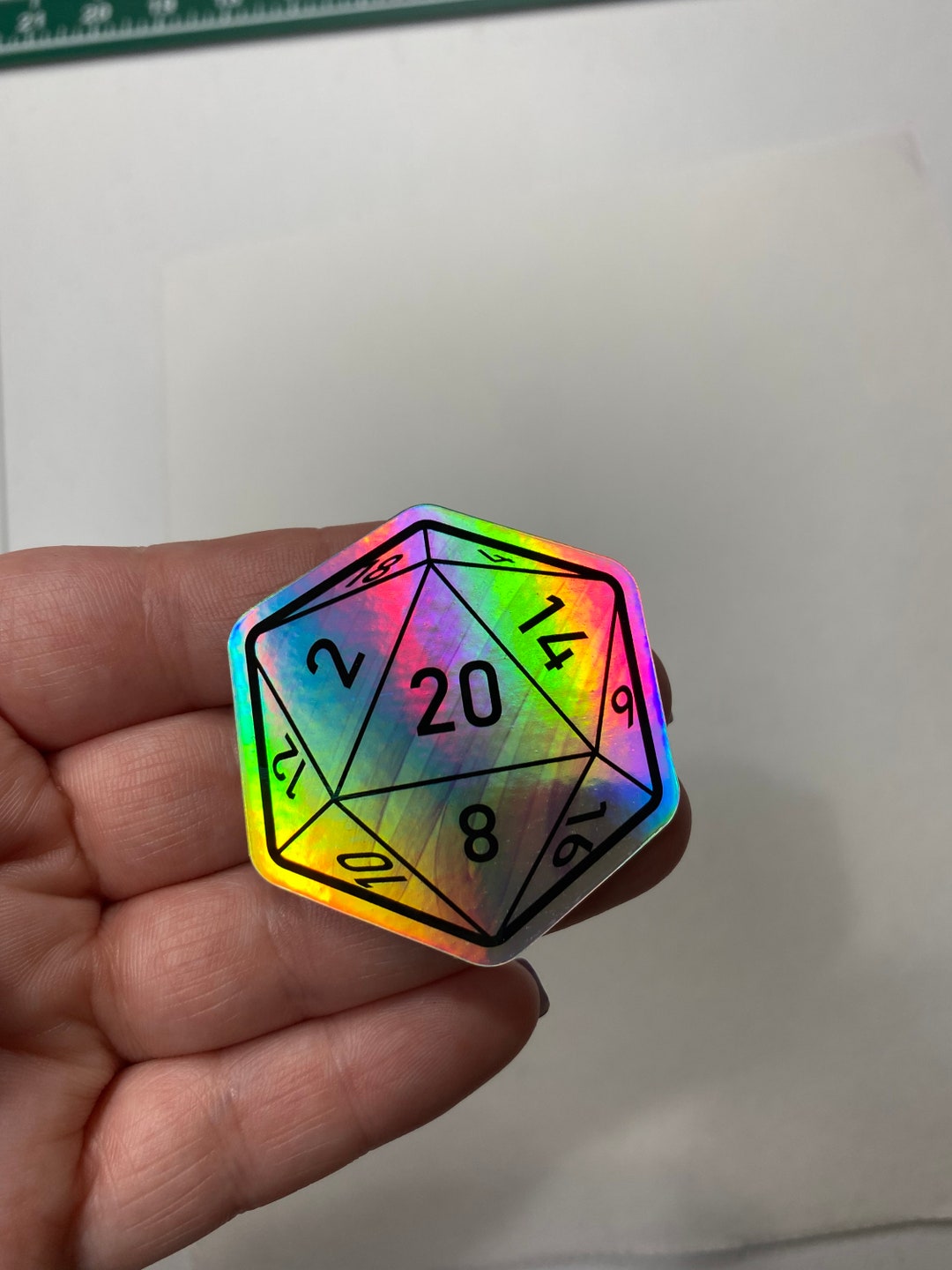 D20 Critical Hit Holographic Sticker - Etsy