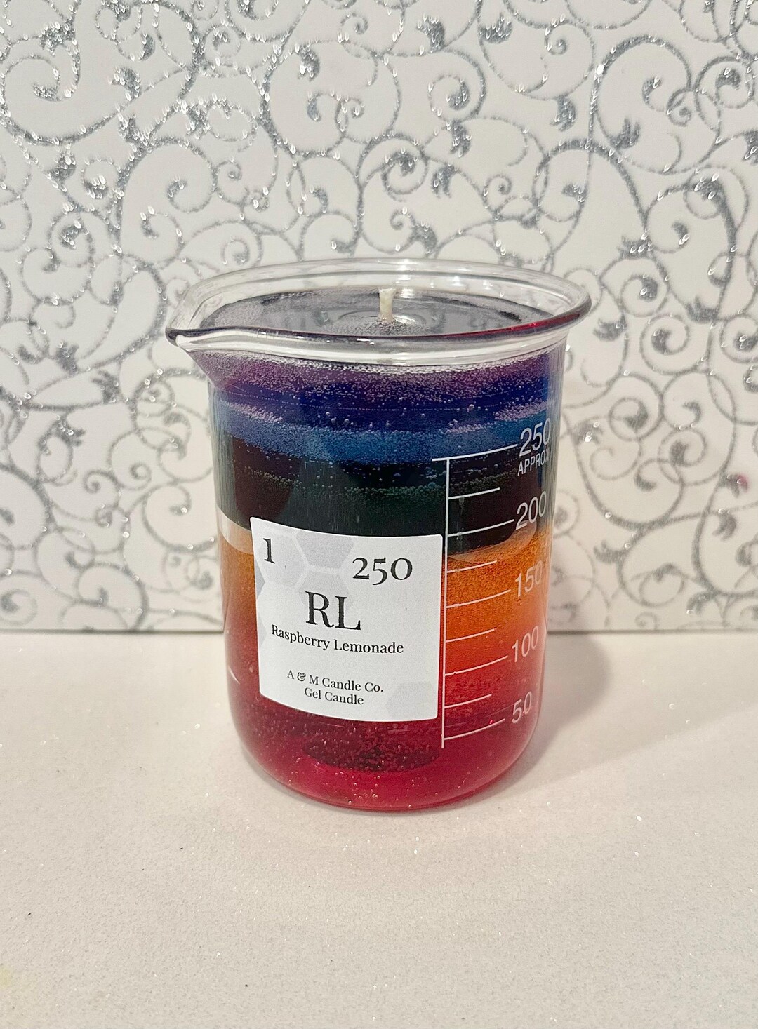 Rainbow Gel Beaker Candle! - Etsy
