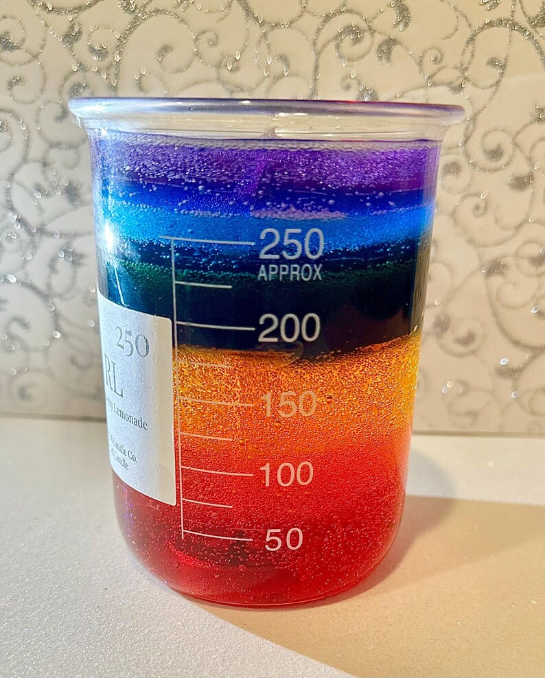 Rainbow Gel Beaker Candle! - Etsy