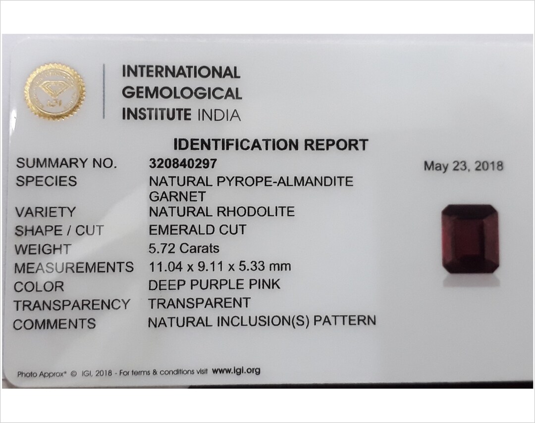 IGI Certificate for Any Stone From Our Store With On-line Checking - Etsy