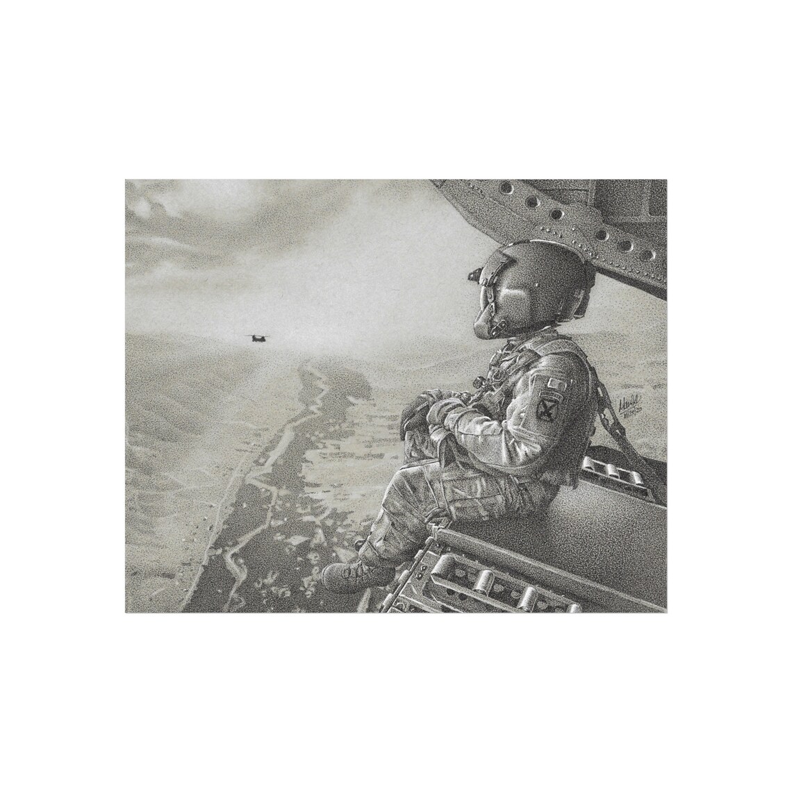 CH-47 Chinook Flight Engineer Ramp Drawing, Fine Art Poster - Etsy