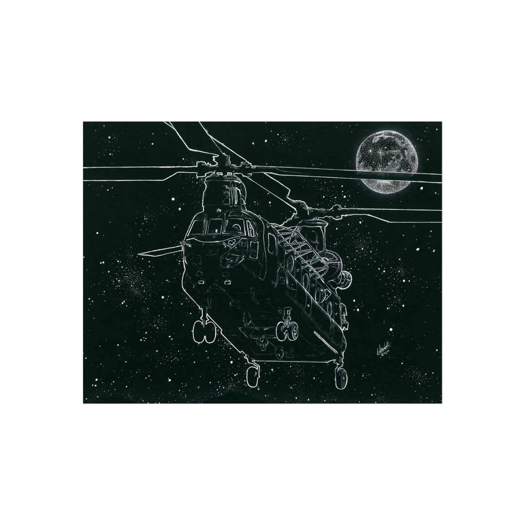 CH-47 Chinook Night Flight - Army Aviation, Military Art Posters - Etsy