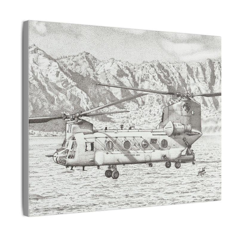 CH-47 Chinook Helicopter - Army Aviation Matte Canvas, Stretched, 0.75 ...