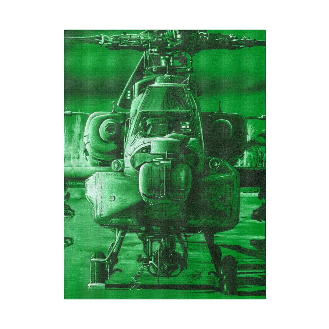 AH-64D Apache Helicopter NVG Matte Canvas, Stretched, 0.75" - Etsy