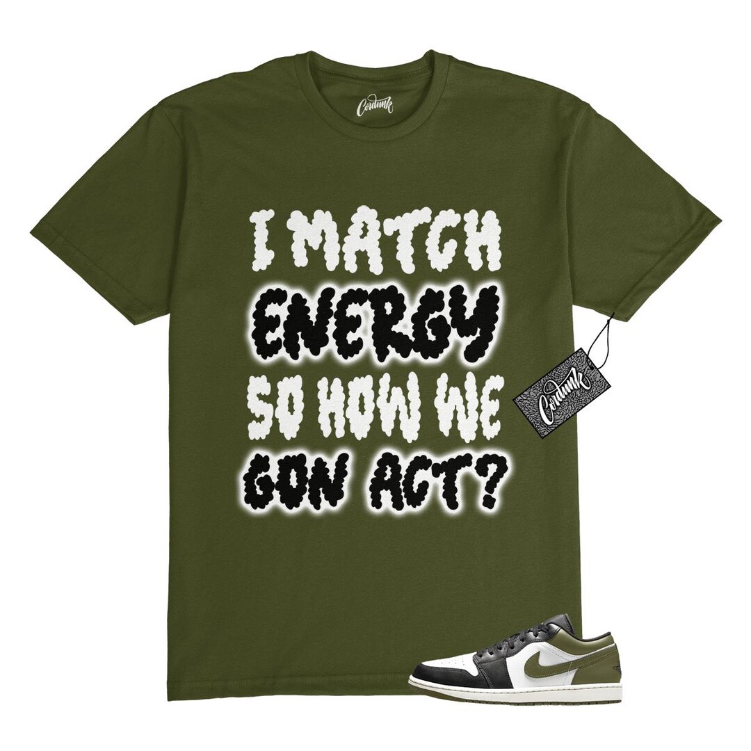 1 Low Medium Olive Black Toe White T Shirt to Match MATCH - Etsy