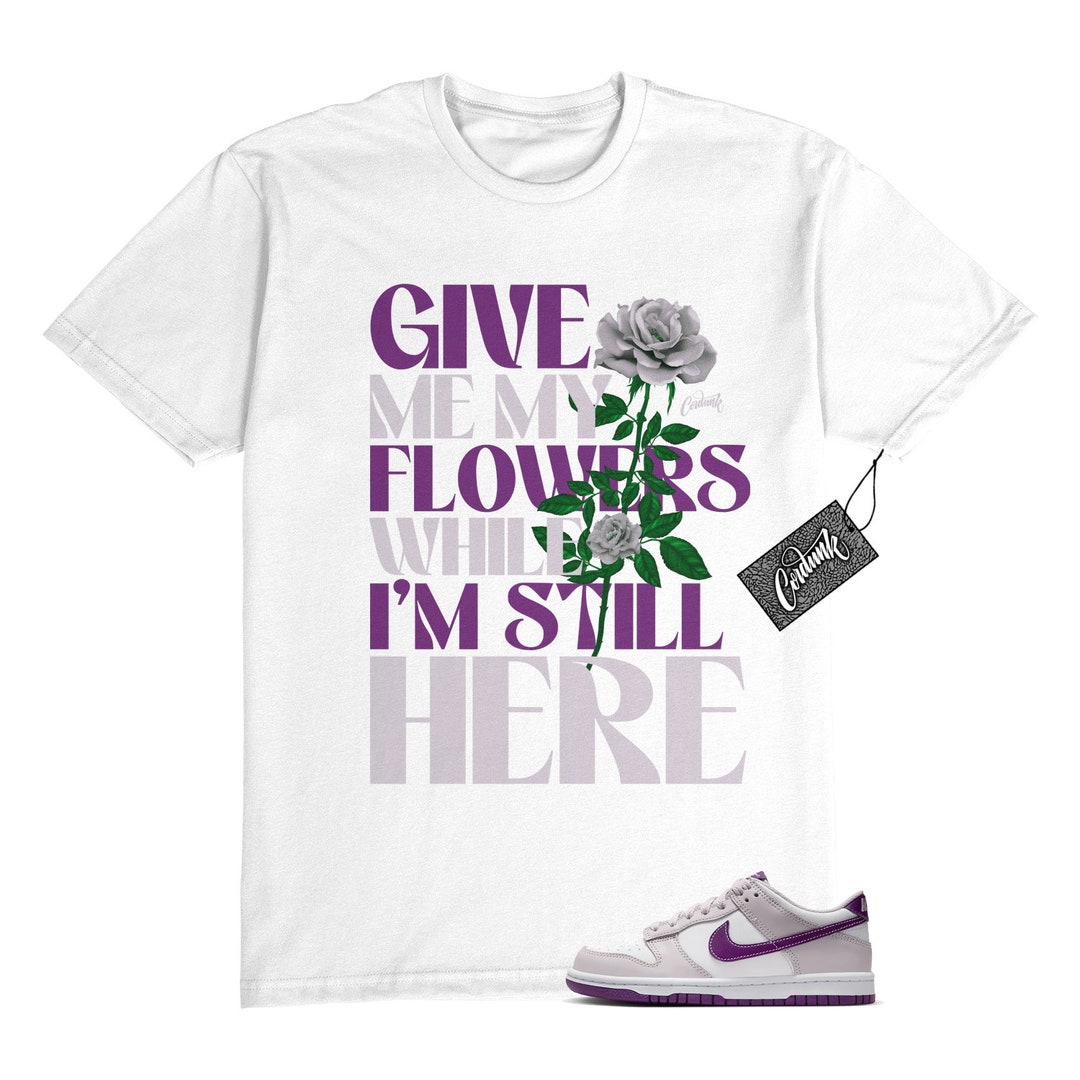 Dunk Platinum Violet Viotech White Low T Shirt to Match FLOWERS - Etsy