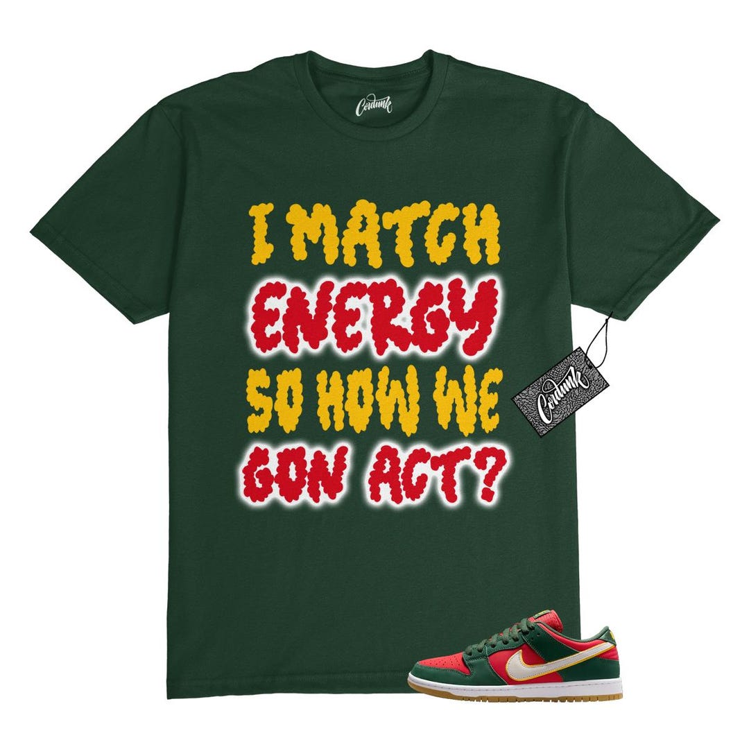 Dunk Seattle Supersonics Green Fir White University Gold Fire Red T Shirt to Match MATCH - Etsy