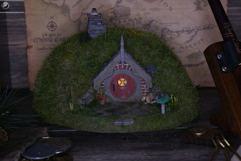 Authentic Lighted Miniature Hobbit House/hobbit Hole/fairy House With ...
