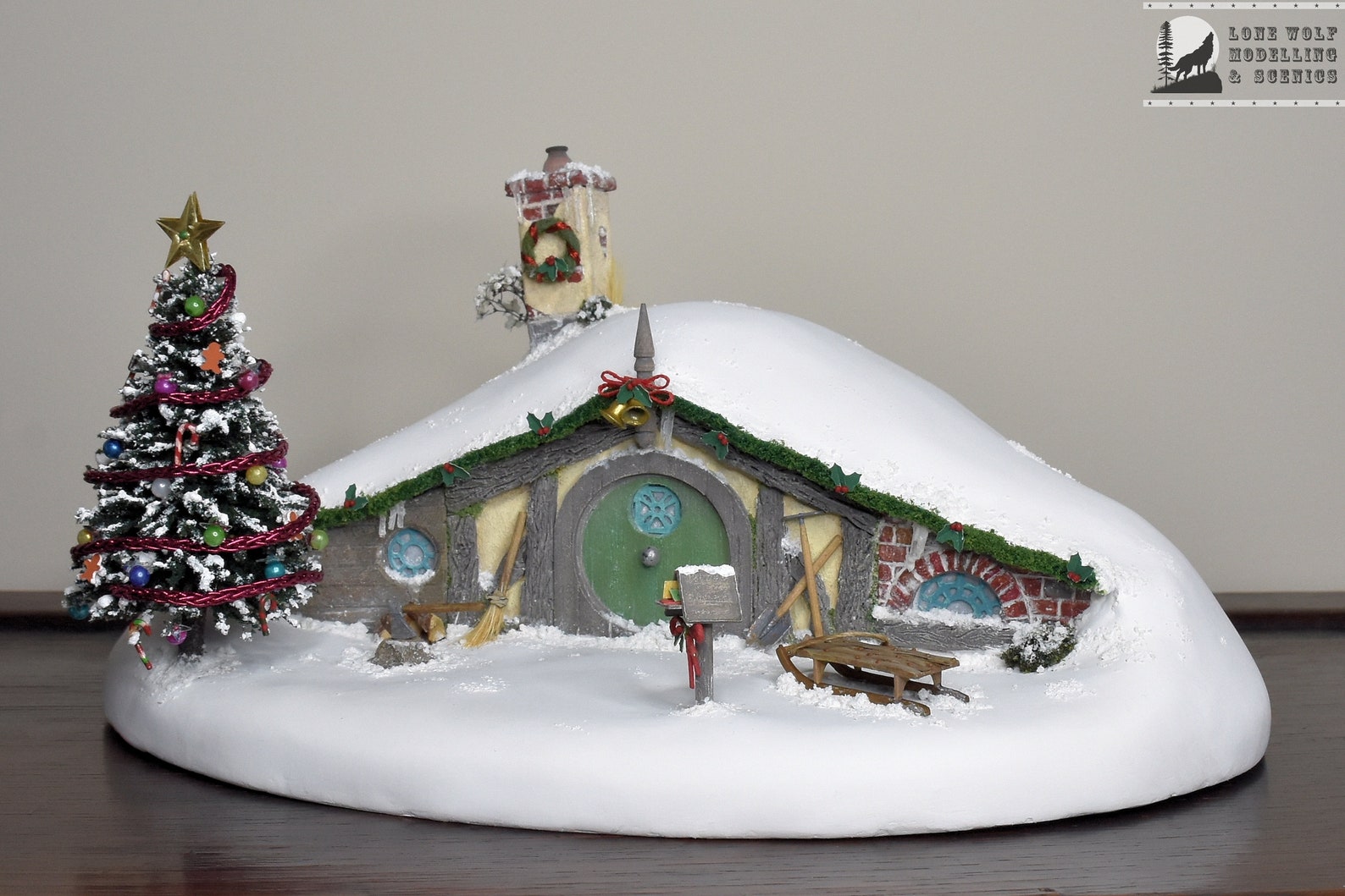 Lighted Christmas Miniature Hobbit House/Hobbit Hole/Fairy | Etsy