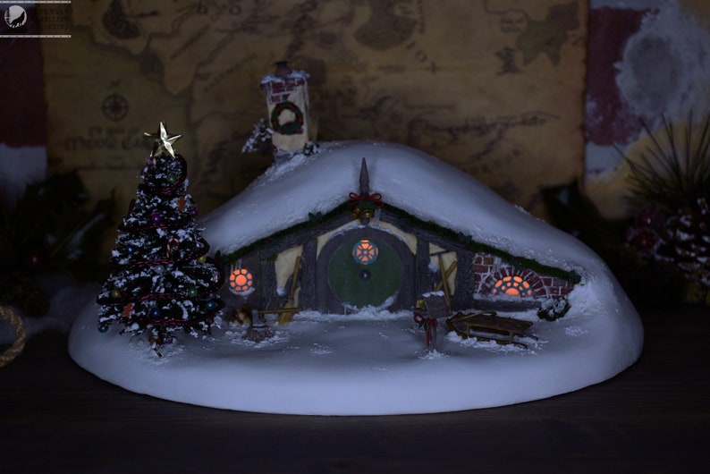 Lighted Christmas Miniature Hobbit House/hobbit Hole/fairy - Etsy