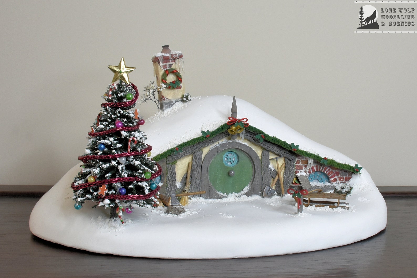 Lighted Christmas Miniature Hobbit House/Hobbit Hole/Fairy | Etsy