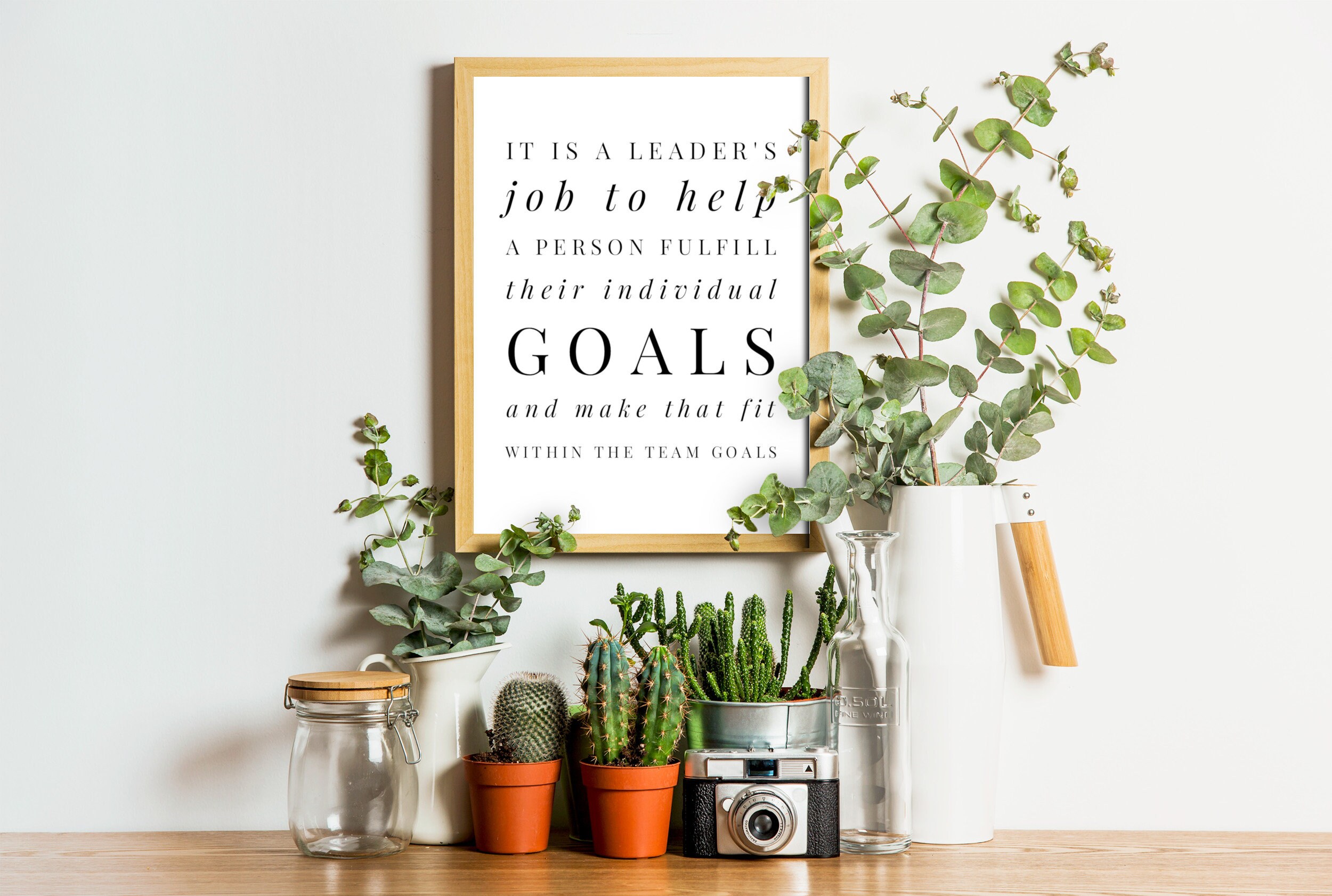 A Leader's Job Fulfill Goals, Printable Quotes, Office Art, Wall Art ...