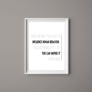 Inspire Human Behavior, Printable Quotes, Office Art, Simon Sinek ...