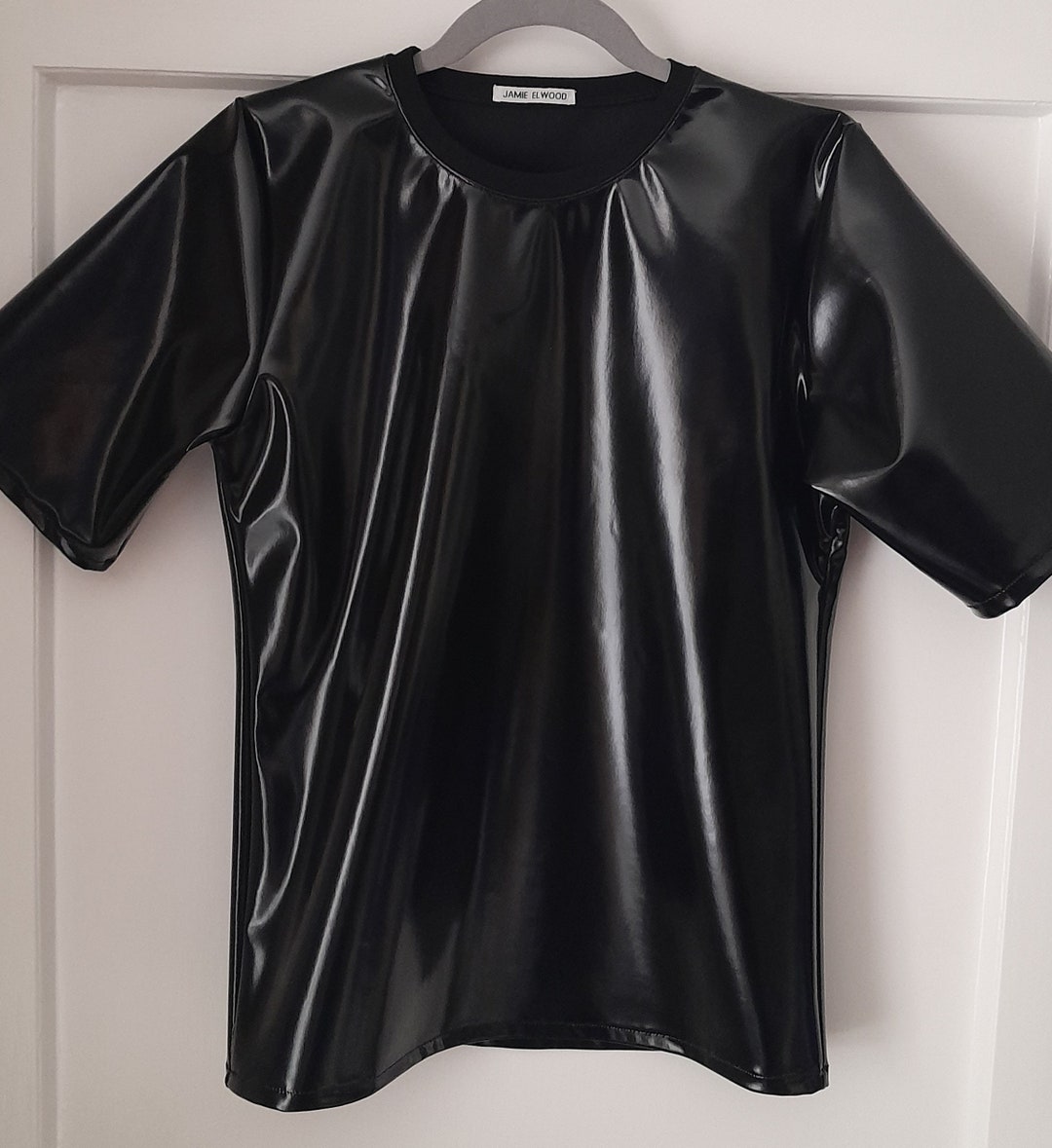 A Black Shiny PVC T-shirt, Size XXS - Etsy