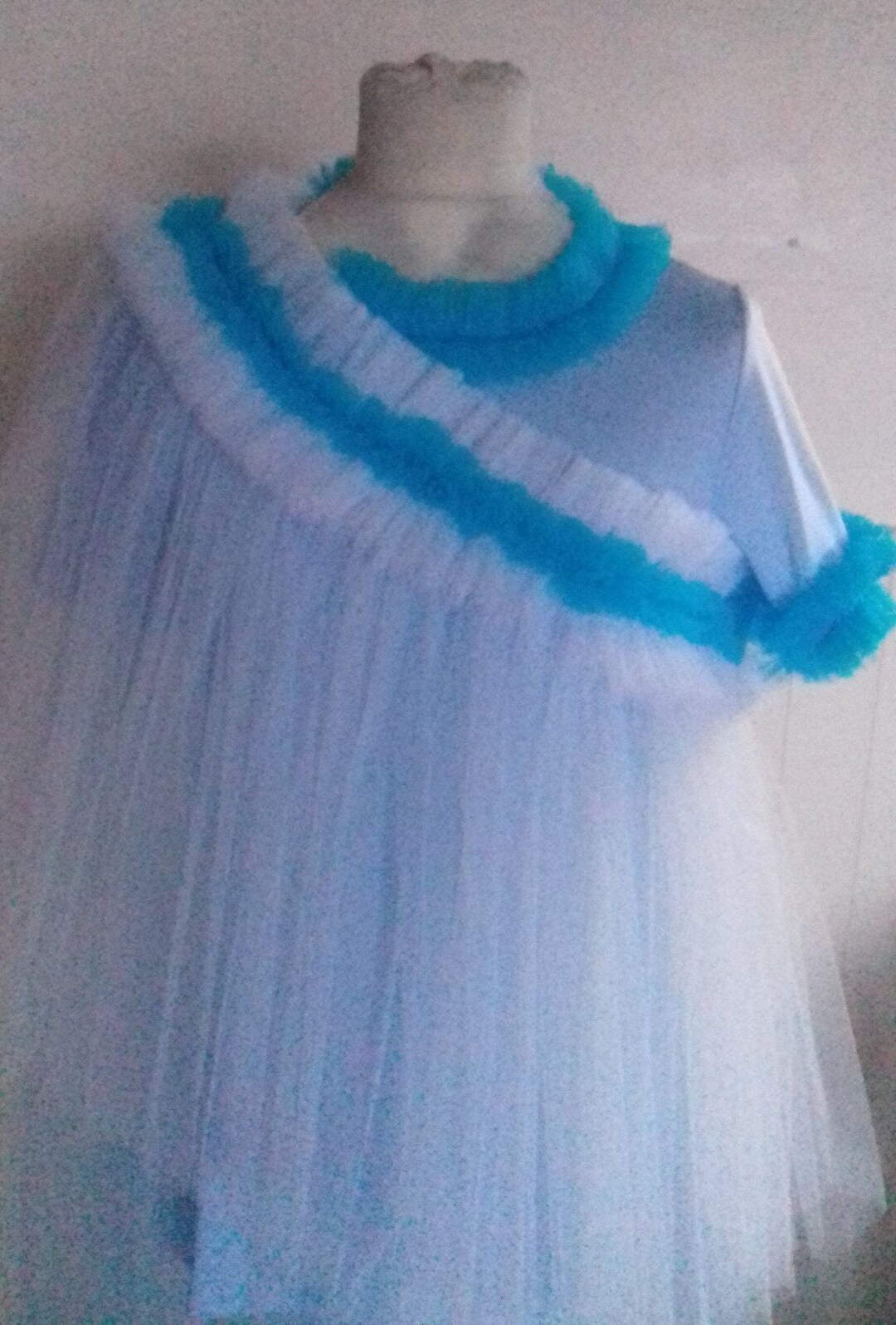 A Powder Blue T-shirt With Layers of Fine Tulle Details. Size Medium - Etsy