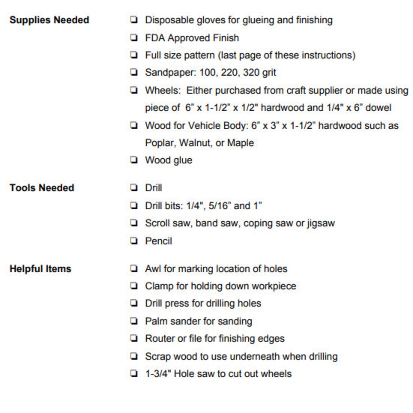 The Roadster Wooden Toy Car Pattern and Instructions - PDF Instant ...