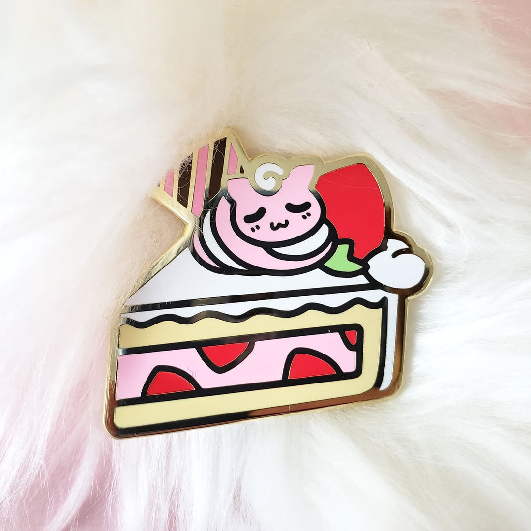 Strawberry Cake Enamel Pin - Etsy