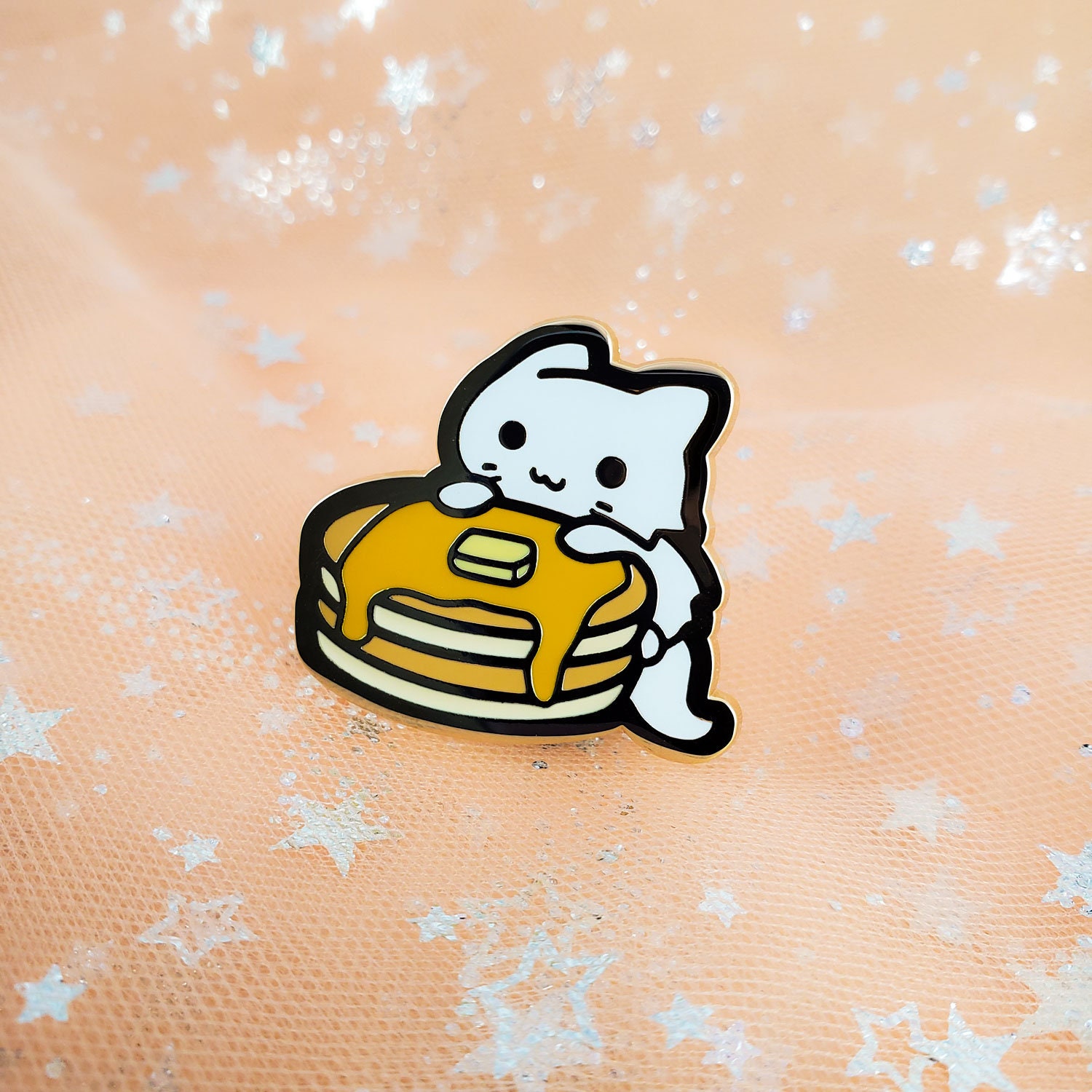 Pancake Cat Enamel Pin - Etsy